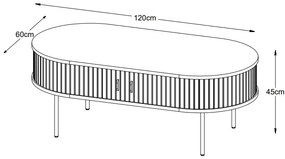Designový konferenční stolek Vasiliy 120 cm přírodní dub