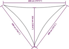 vidaXL Stínicí plachta oxfordská látka trojúhelníková 3x4x4 m [135119] Barva: krémová