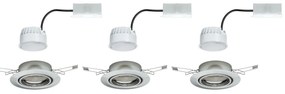 Paulmann 93425 LED base, set kulatých bodovek z kartáčovaného hliníku, 3x5W LED 3000K, 3 krokové stmívání, prům. 9cm