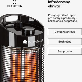 Blumfeldt Heat Guru 360, infračervený ohřívač, stojanový, 1200/600 W, 2 stupně ohřevu, IPX4, černý