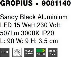 Nástěnné LED svítidlo NOVA LUCE GROPIUS 15W 3000K 9081140