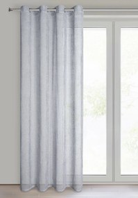 ZÁCLONA NA KROUŽCÍCH NELI 140X250 CM STŘÍBRNÁ