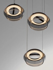 Matně černé skleněné LED stmívatelné závěsné svítidlo ø 35 cm Jailyn – Nova Luce