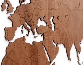Dřevěná mapa světa Premium Timber Sapeli