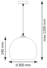Lustr na lanku OTIS 1xE27/20W/230V pr. 30 cm