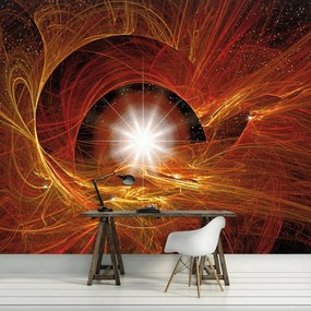 Fototapeta - Zlatá abstraktní Supernova (152,5x104 cm)