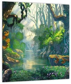Obraz - Ilustrace tropického lesu (30x30 cm)