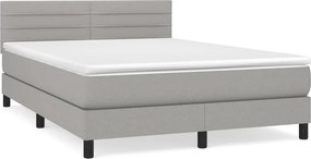 Box spring postel s matrací světle šedá 140 x 190 cm textil 3140129