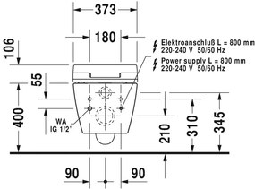 Duravit ME by Starck - závěsné WC 37x57 cm s Rimless, 2529590000