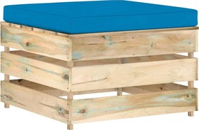vidaXL Dílčí taburet s poduškou šedě impregnované dřevo [3074524] Barva: Světle modrá a hnědá