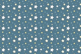 Tapeta hvězdičky na modrém pozadí - 75x1000 cm