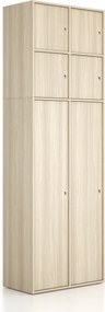 Nástavba pro skříně FRAME, 4x dveře, 872 x 450 x 854 mm, cylindrický zámek, dub přírodní