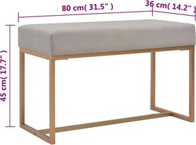 Lavice 80 cm šedá sametová 247558