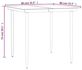 5dílný zahradní jídelní set černý ocel a textilen,  3200703