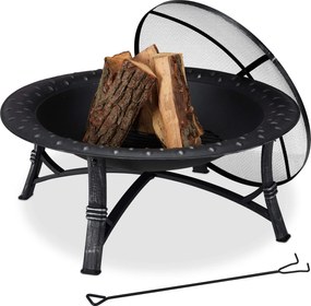 Kovové přenosné ohniště FIREBOWL ∅ 90 cm, černé