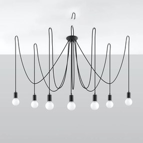 Sollux Lighting Lustr EDISON 7 černý