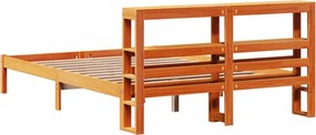 Rám postele s čelem voskově hnědý 150 x 200 cm masivní borovice 3305741