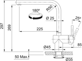 Dřezová baterie Franke FC 5489.501 Atlas Neo Sensor