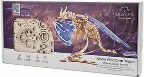 Ugears 3D dřevěné mechanické puzzle Vířící drak / od 14 let / 320 dílk