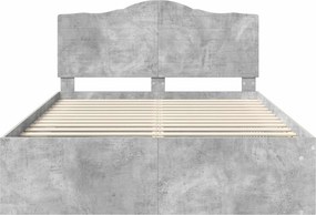 Rám postele s čelo Beton 140 x 190 cm Masivní borové dřevo 3413311