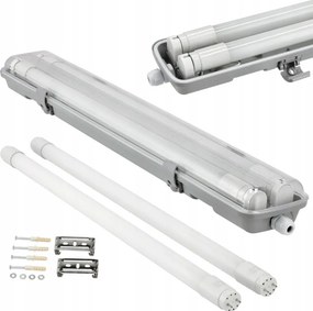 10× Hermetické svítidlo 120 cm - lampa + trubice LED 20× do garáže
