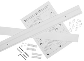 Dekodum Stropní kolejnice z PVC dvouřadá bílá s krytem Délka: 140 cm, Typ přichycení: háčky