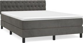 Box spring postel s matrací tmavě šedá 140x200 cm samet 3141486
