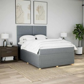Box spring postel s matrací světle šedá 160 x 200 cm textil 3292100