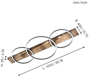 Eglo 99413 - LED Stropní svítidlo BOYAL 2xLED/12W/230V + LED/12W