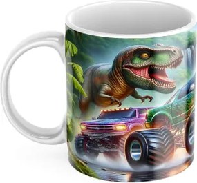 Keramický hrníček Dinosaurus a Monster Truck 450ml