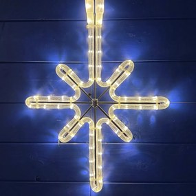 Easy Fix 2D LED světelná hvězda Polaris I., 34 × 42 cm, teple bílá, závěsná, hliník