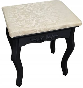 Kosmetický stolek v černé barvě se židličkou