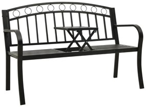 Zahradní lavice se stolem 125 cm ocel černá,  312040 HangarStore.cz