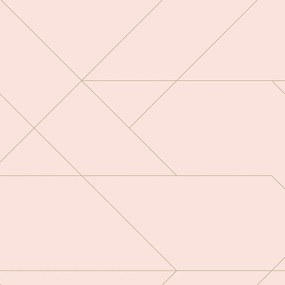 Růžová vliesová tapeta s geometrickými liniemi 139211, Art Deco, Esta