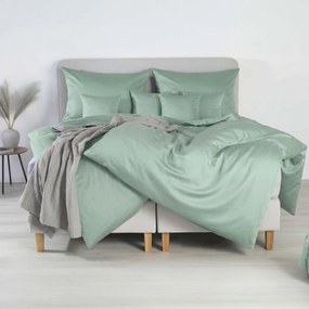 Saténové prodloužené povlečení Royal - light green Velikost: 140 x 220 + 70 x 90