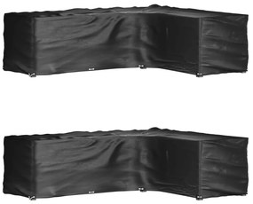 Plachty na zahradní nábytek tvar L 2 ks 16 oček 260x210x80 cm 3155380