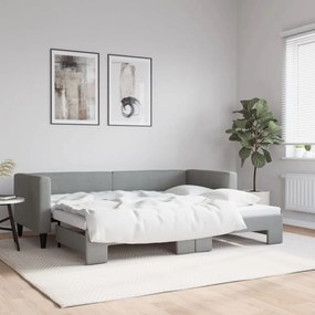 Válenda s přistýlkou světle šedá 80 x 200 cm textil 3196573