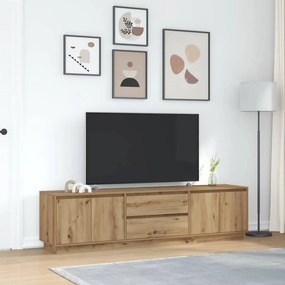TV skříňka s LED osvětlením dub artisan 193,5x41x50 cm 3328443