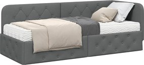 Rohový rám postele Tmavě šedá 80 x 200 cm textil 3394030