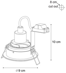 Sada 6 moderních zapuštěných bodových světel béžová GU10 50mm otočná a naklápěcí - Chuck