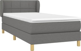 Box spring postel s matrací tmavě šedá 100 x 200 cm textil 3126782