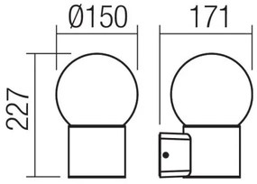 Redo 90640 - Venkovní nástěnné svítidlo BULK 1xE27/28W/230V IP44 antracit
