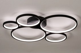 Stropní stmívatelné designové černé LED svítidlo do obýváku Bubble 5