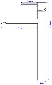 Umyvadlová baterie MAXMAX Rea TESS - vysoká - černá