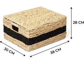 Massivo.cz Pletené košíky s víkem z vodního hyacintu (3v1 - boho)
