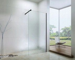 Mexen sprchová zástěna WALK-IN, 6mm sklo, 60cm, černý profil, čiré sklo, 850-060-000-70-00