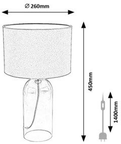 Rabalux 74048 - Stolní lampa LUXIN 1xE14/40W/230V pr. 26 cm