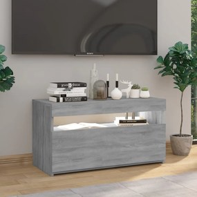 TV skříňka s LED osvětlením šedá sonoma 75 x 35 x 40 cm