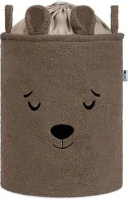 Sipo Premium Bouclé se šňůrkou Bear hnědá / Koš na hračky / 43 l