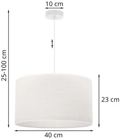 Závěsné svítidlo Juta, 1x bílé jutové stínítko, (fi 40cm), w